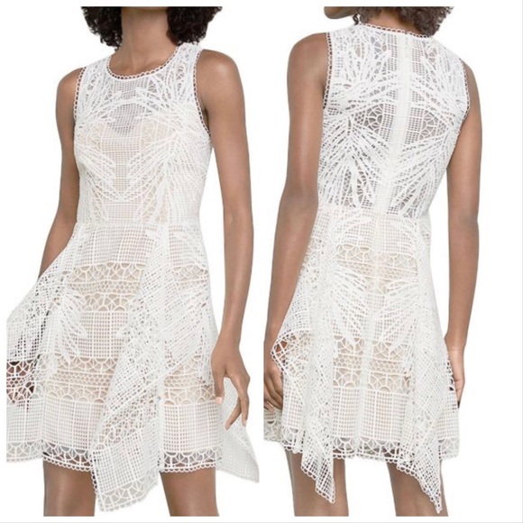 BCBGMaxAzria | Dresses | Bcbgmaxazria Womens Draped Lace Mini Dress ...